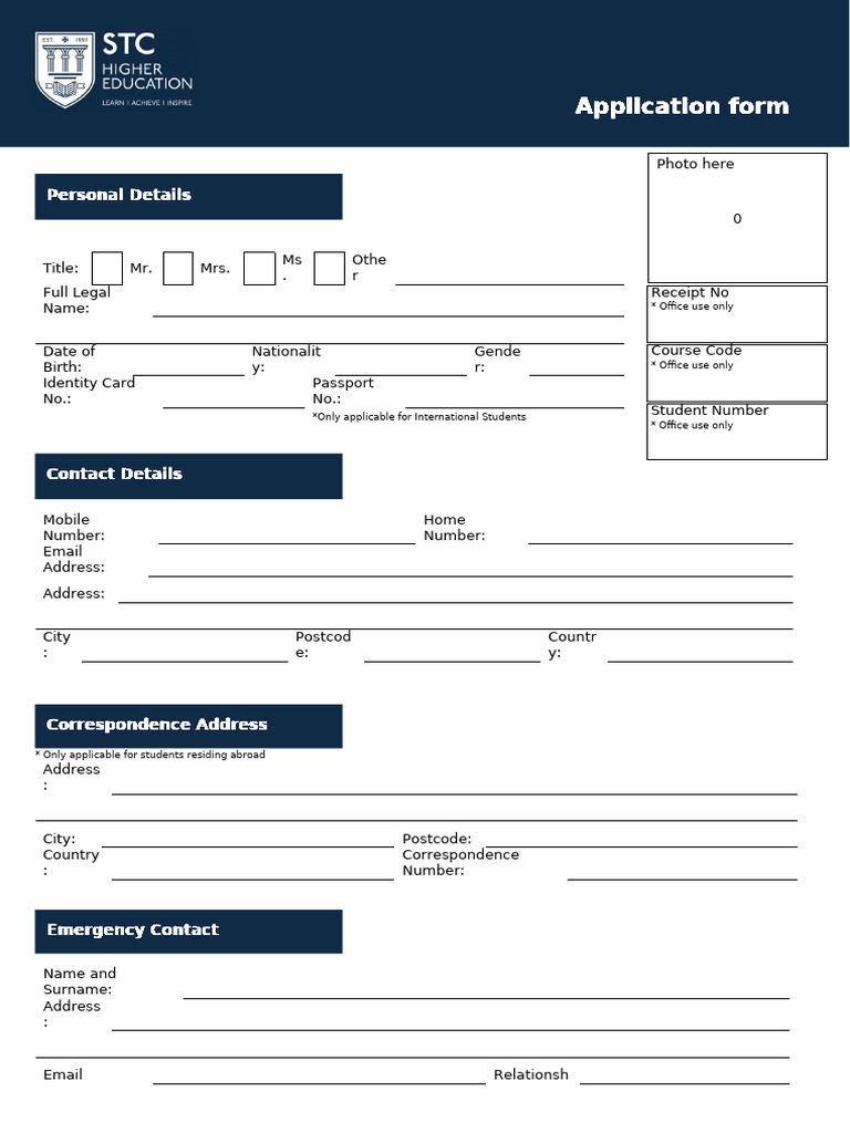 Application Form (1)MALTA APPLICATION FORM | PDF