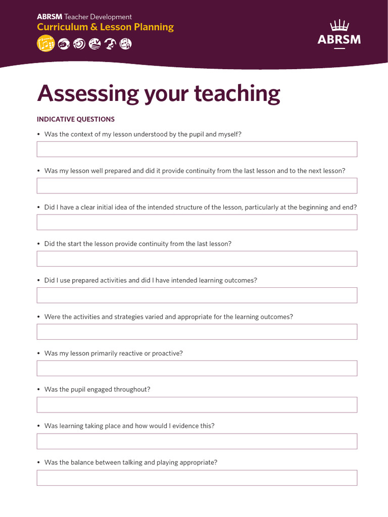 Teaching Self-Assessment Guide | PDF