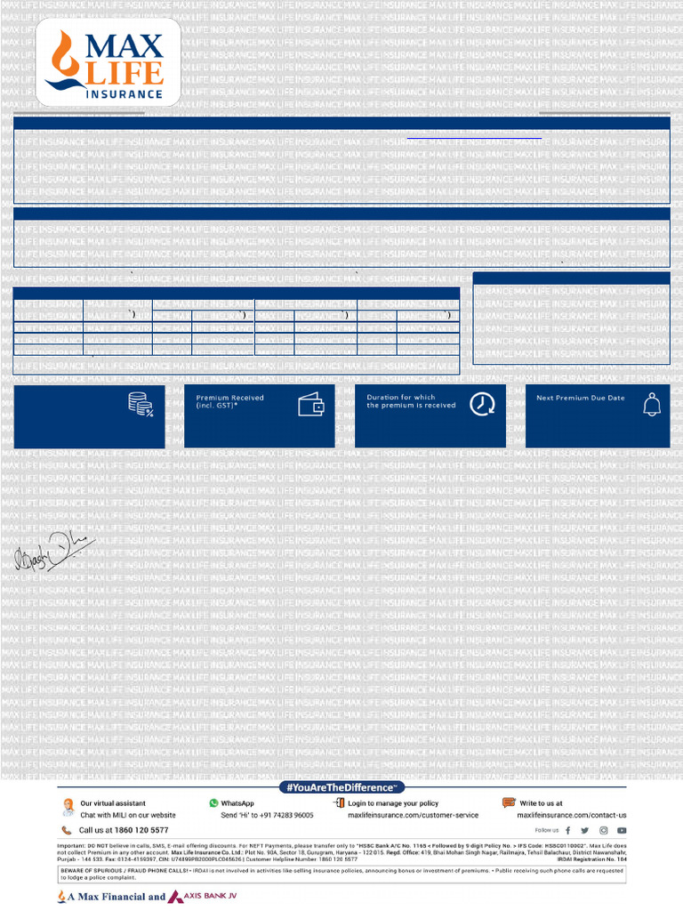 Parents Insurance Premium Receipt | PDF | Insurance | Taxes