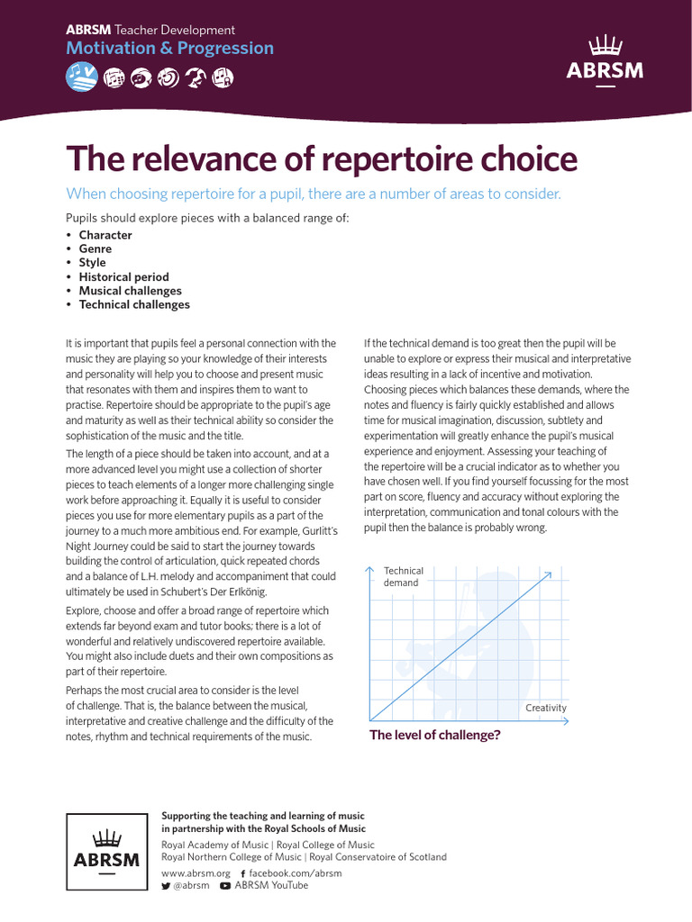 Choosing Music Repertoire for Students | PDF | Learning | Cognition
