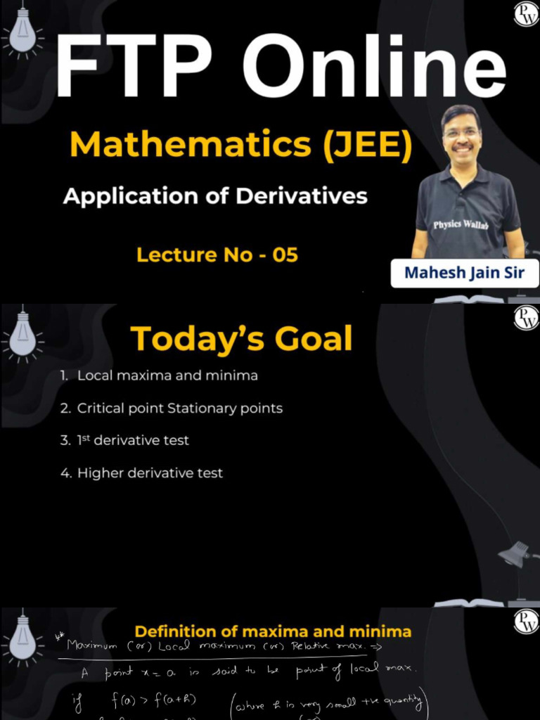 Application of Derivatives 05 _ Class Notes __ Teacher's Training ...