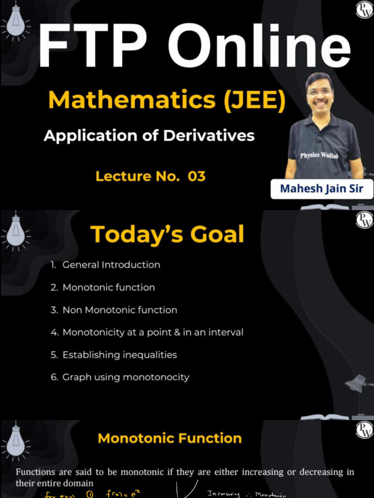 Application of Derivatives 03 - Class Notes - Teacher's Training ...