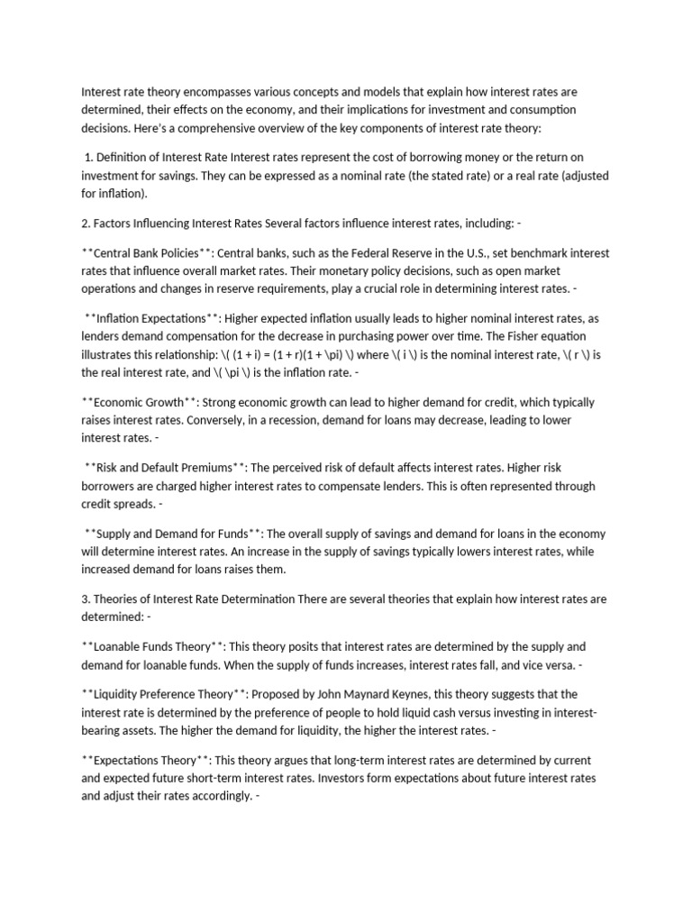 Interest Rate Pdf Interest Interest Rates