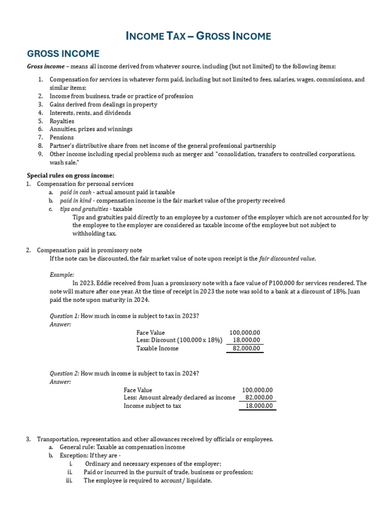 Income Tax - Gross Income - Module | PDF | Capital Gain | Taxes