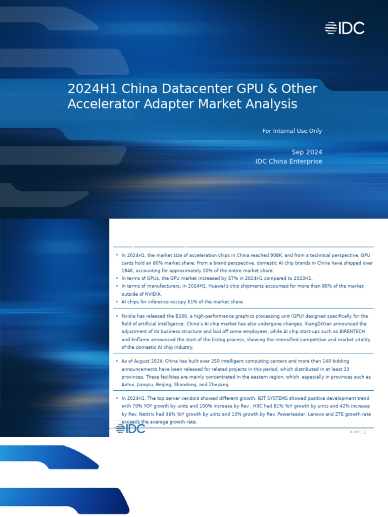 IDC China Accelerated Computing Market Overview, 2024H1 | PDF | Graphics Processing Unit ...