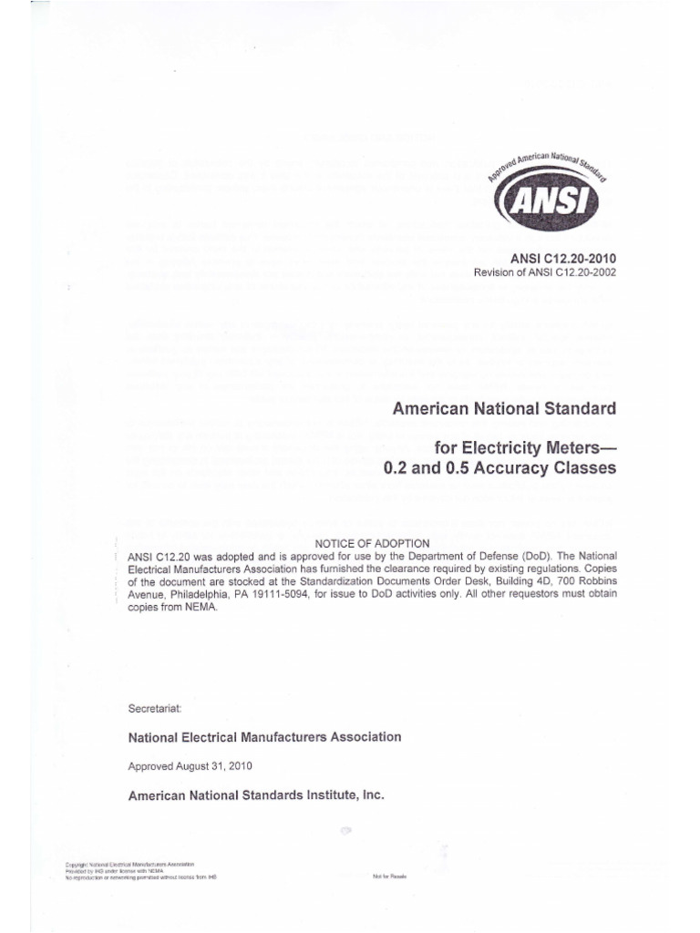 Ansi C12.20-2010 | PDF