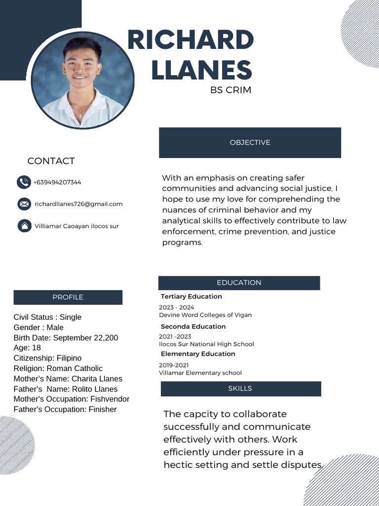 Blue Professional Modern CV Resume | PDF