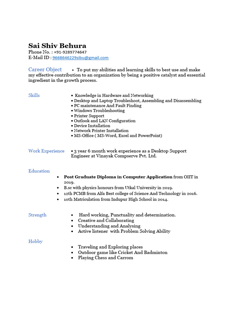 Sai Shiv Resume | PDF