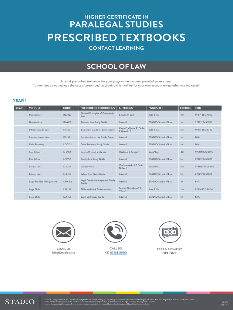 Stadio Sol HC in Paralegal Studies CL Textbooks 2023 (Website) | PDF ...