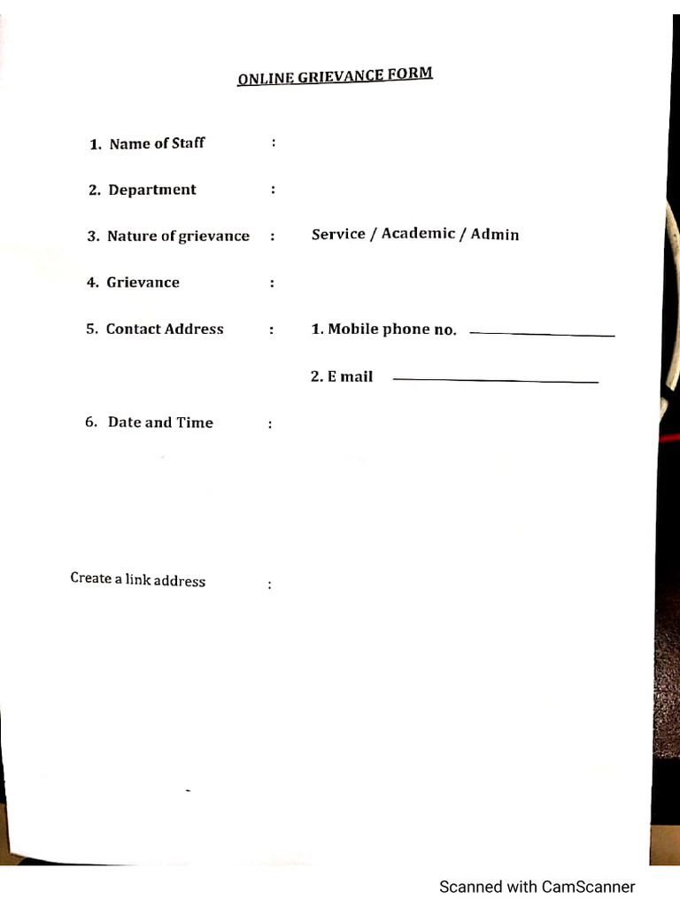 Grievance Form | PDF
