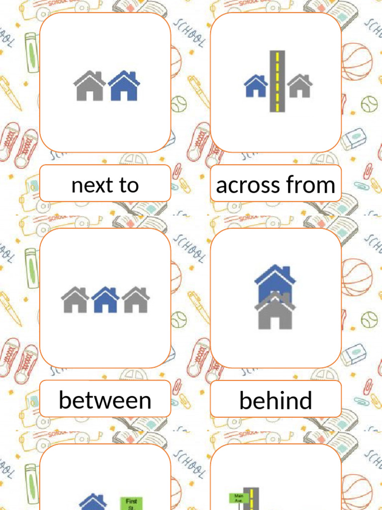 Prepositions of Place (Map) | PDF