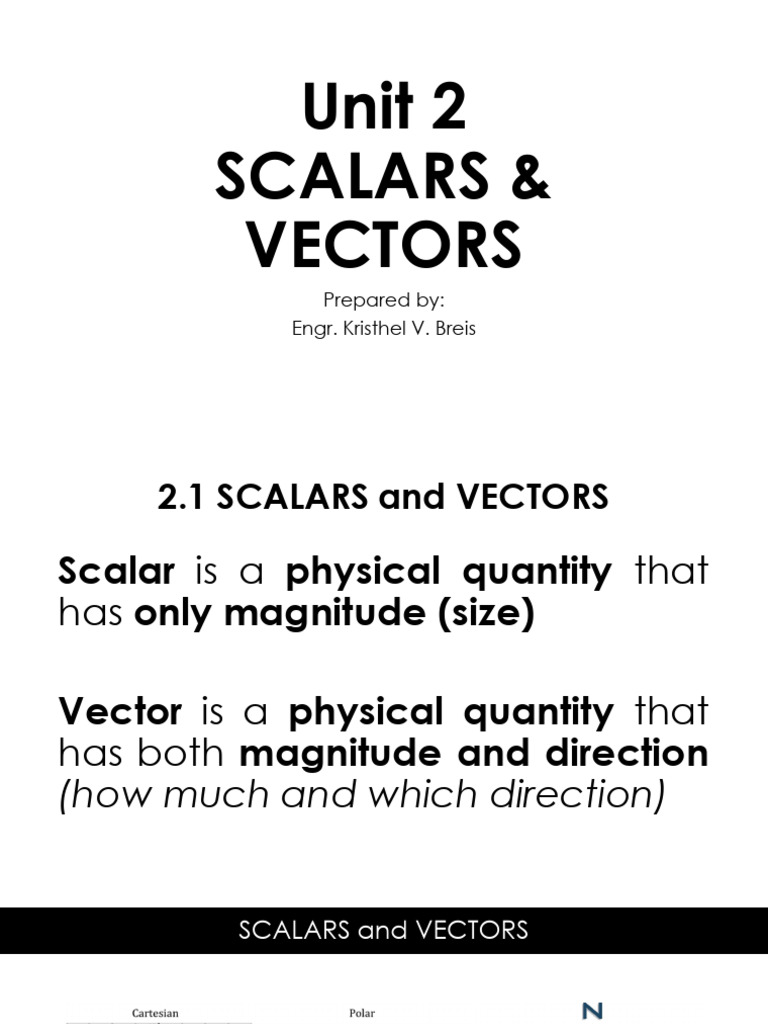 Scalars and Vectors Guide | PDF
