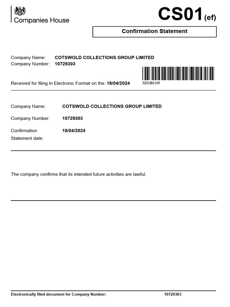 Cotswold Collections Confirmation | PDF