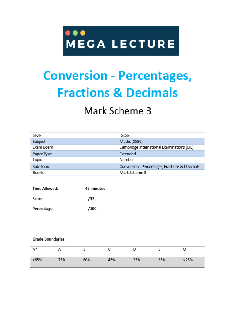 IGCSE Maths Conversion Guide | PDF | Numbers | Elementary Mathematics