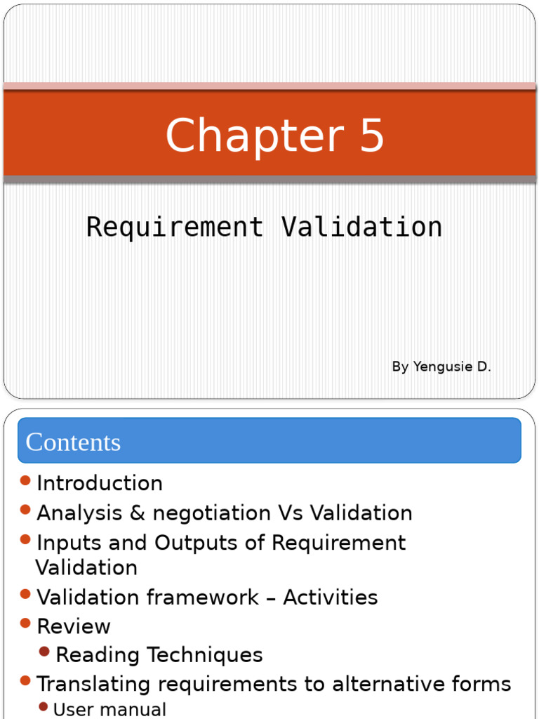 Lecture 8 (Chapter 5) - Requirement Validation(1) | PDF | Computing
