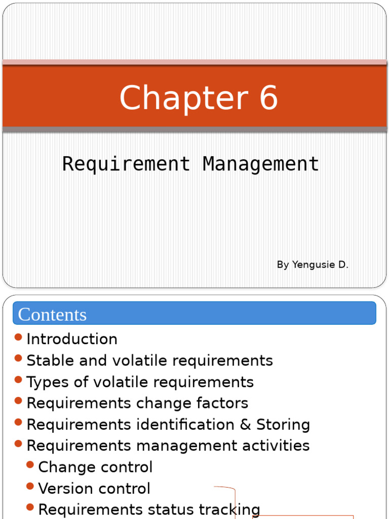 Requirement Management in Chapter 6 | PDF | Databases | Information ...