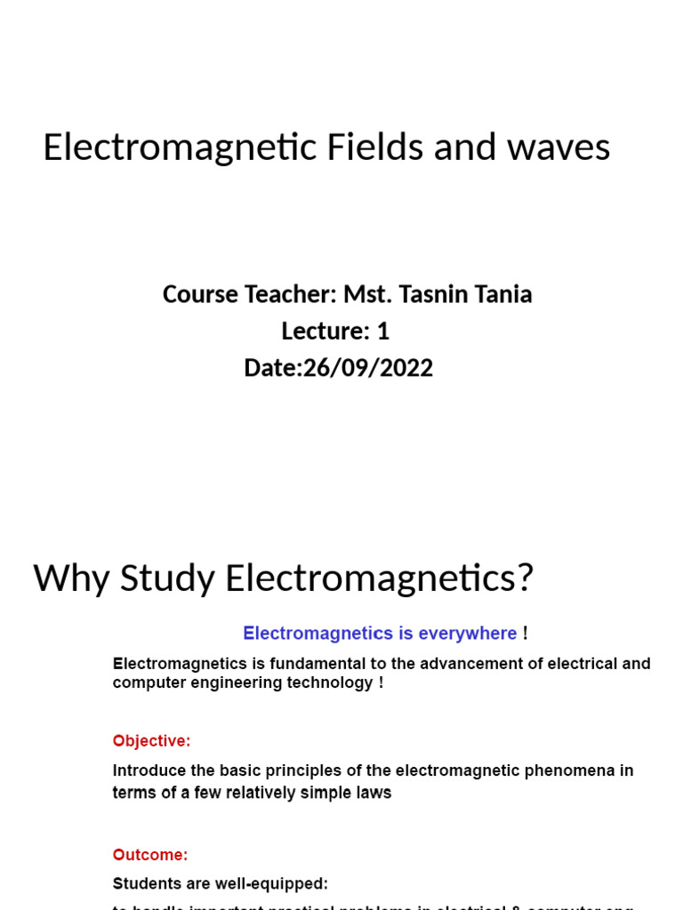 Electromagnetic Fields: Applications & Research | PDF