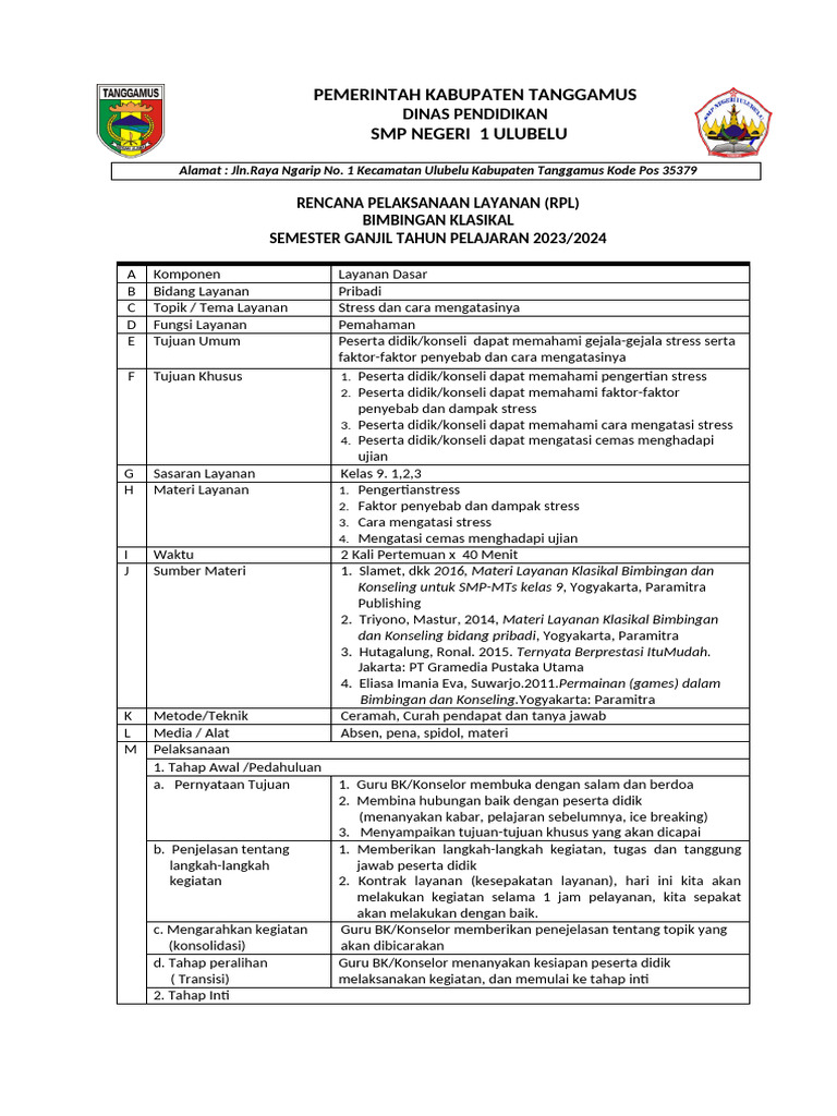 11. RPL STRESS DAN CARA MENGATASINYA (Ganjil) | PDF
