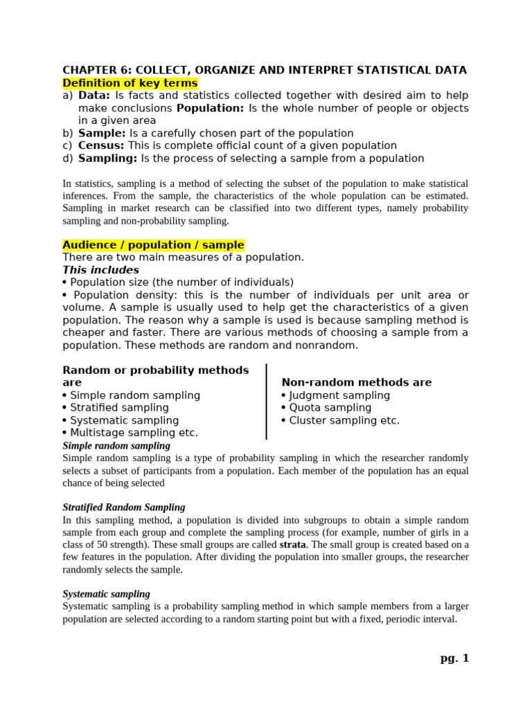 Statistics intro | PDF | Sampling (Statistics) | Level Of Measurement Statistics intro | PDF | Sampling (Statistics) | Level Of Measurement