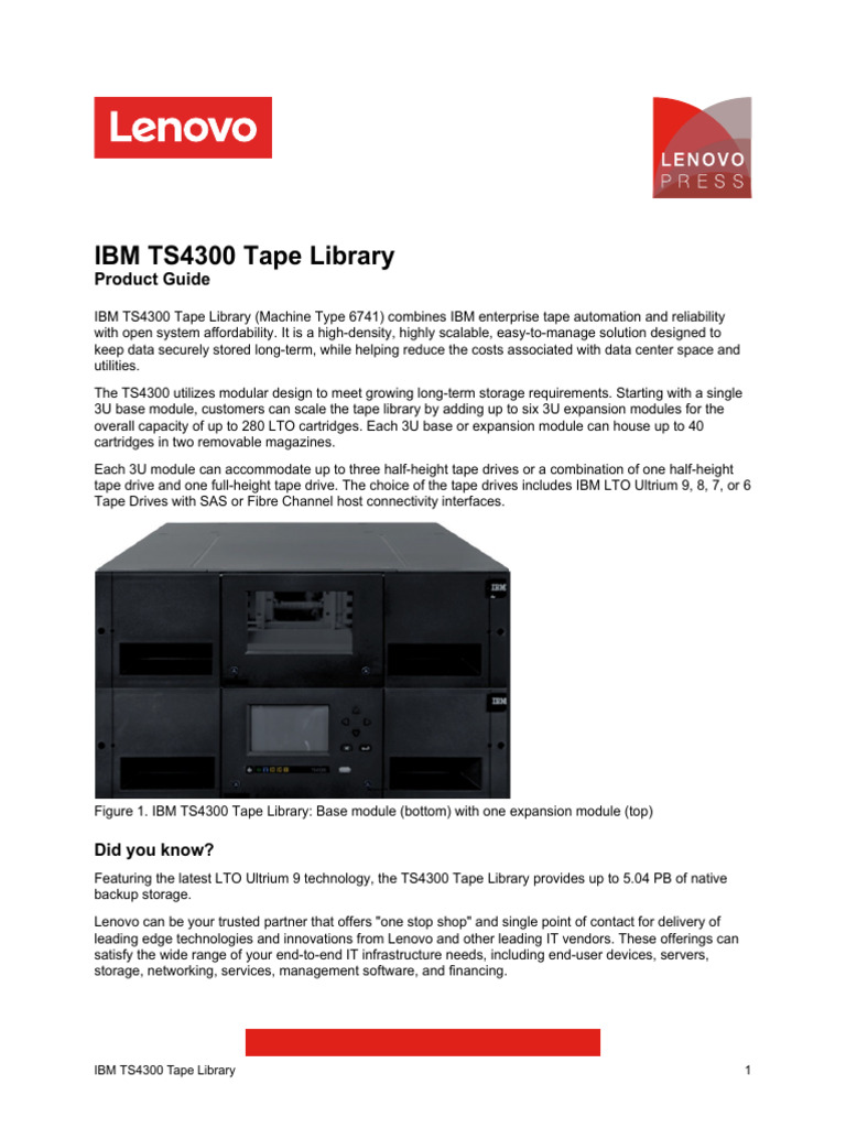 lp0773 - IBM TS4300 Tape Library | PDF | Computer Data Storage | Computing