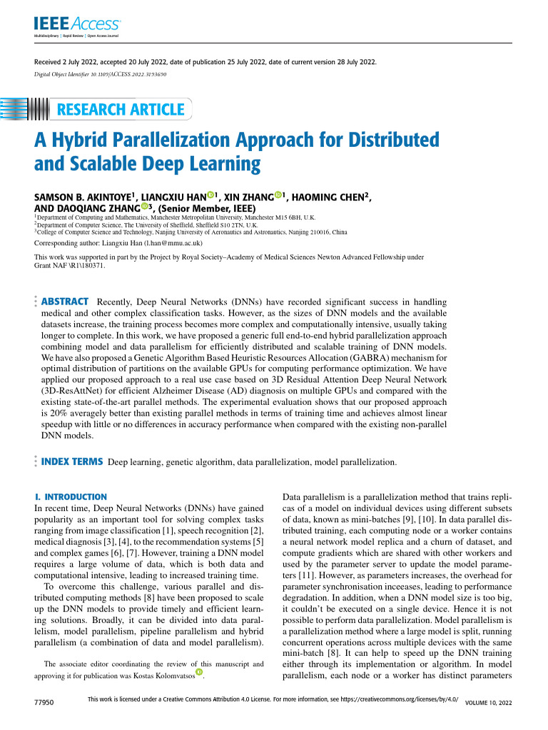 A Hybrid Parallelization Approach For Distributed And Scalable Deep