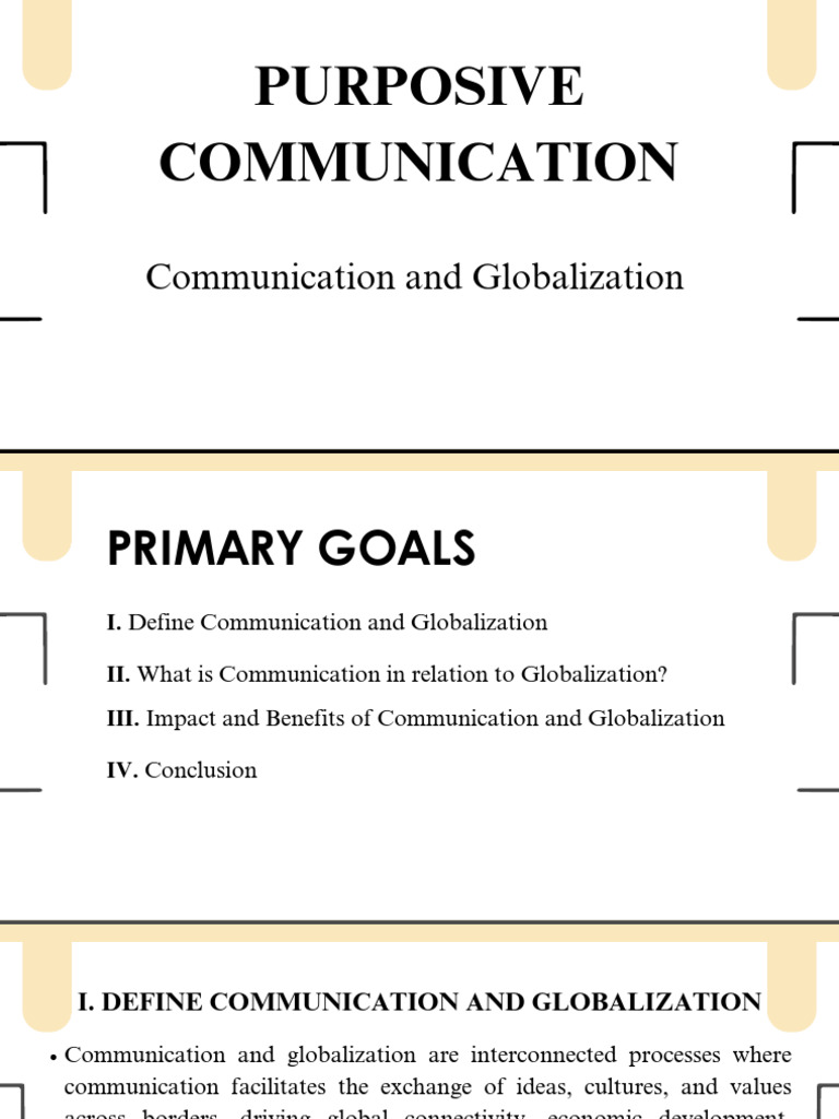 Purposive Communication | PDF | Globalization | Communication