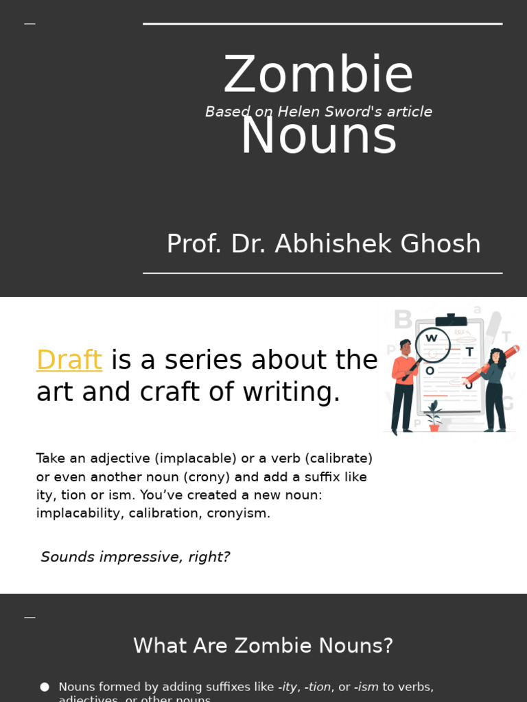 Zombie Nouns PPT | PDF | Noun | Verb