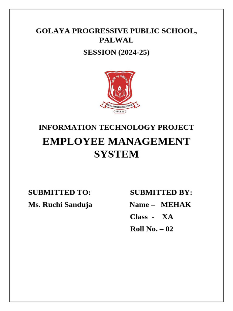 Project Front Pages | PDF