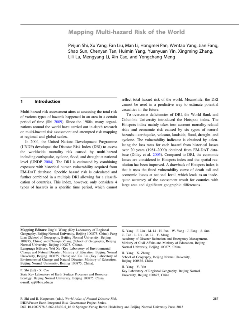 Global Multi-Hazard Risk Mapping Analysis | PDF | Natural Disasters | Risk