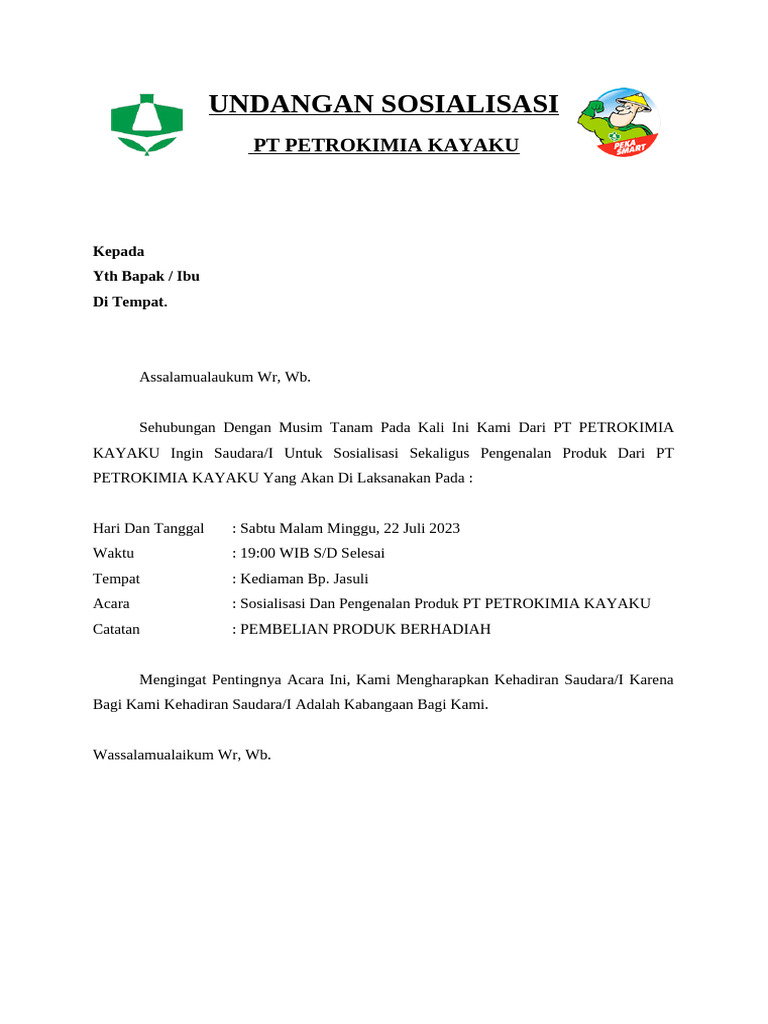 UNDANGAN SOSIALISASI | PDF