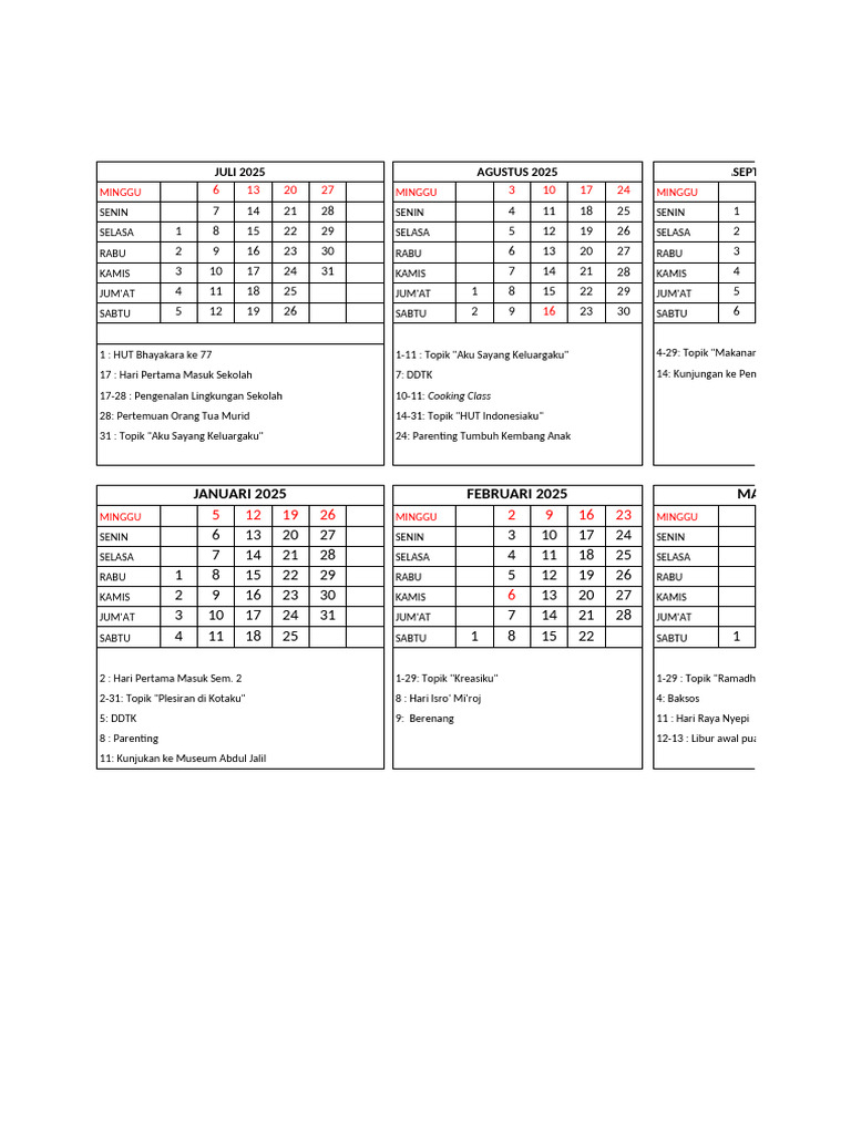 Kaldik 2024-2025 | PDF