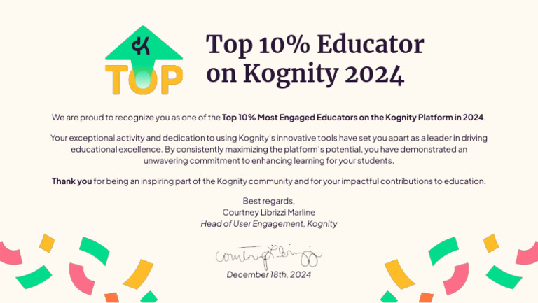 Top Kognity Educator 2024 | PDF