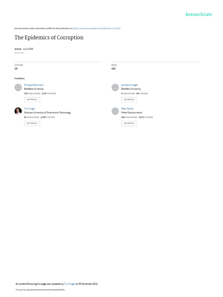 The Epidemics of Corruption | PDF | Vertex (Graph Theory) | Dynamical ...