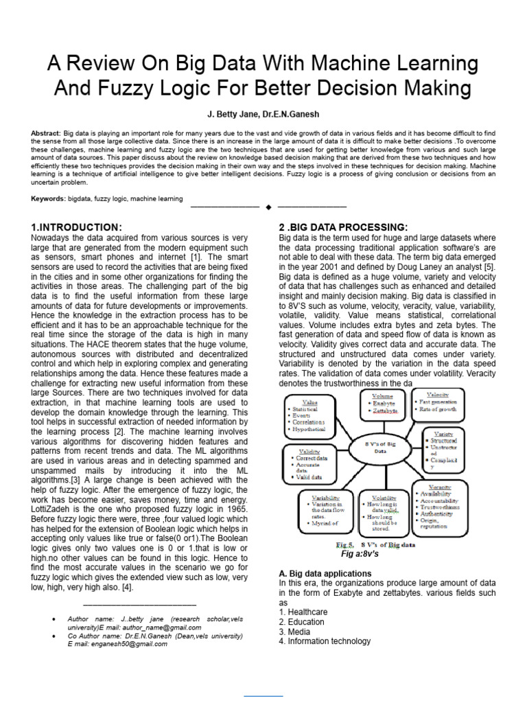Big Data, Machine Learning & Fuzzy Logic | PDF | Machine Learning | Statistical Classification