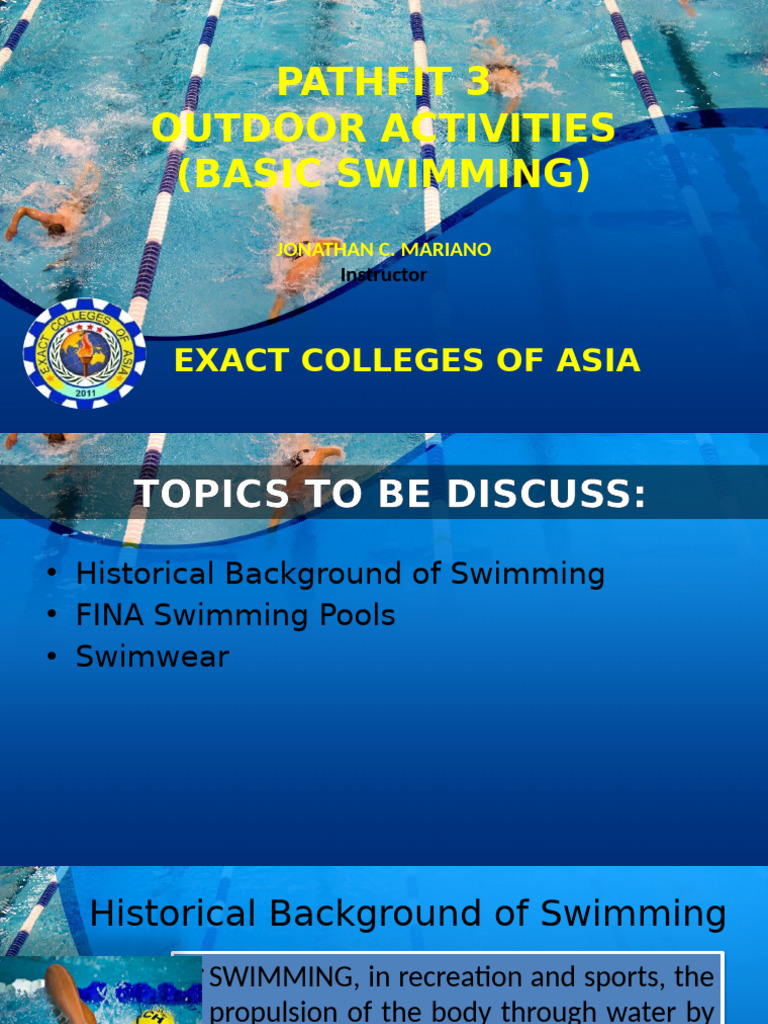 Lesson 1 and 2 - HISTORY OF SWIMMING | PDF | Swimming | Swimsuit