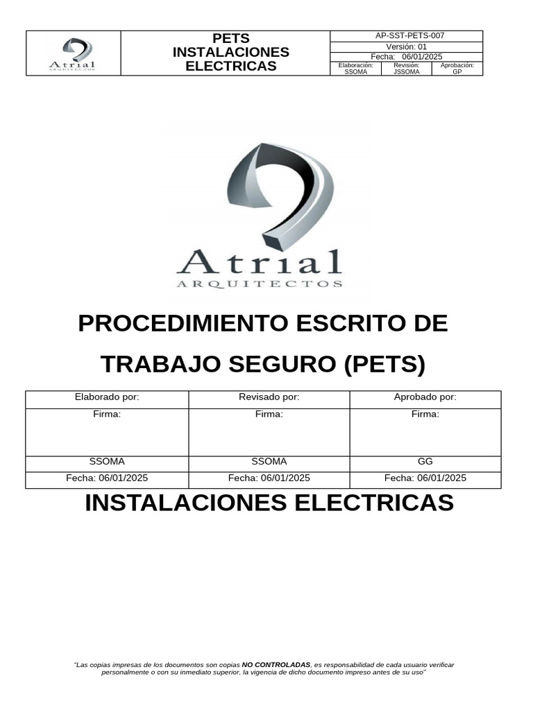 Procedimiento Seguro en Instalaciones Eléctricas | PDF | Aislador (Electricidad) | Músculo