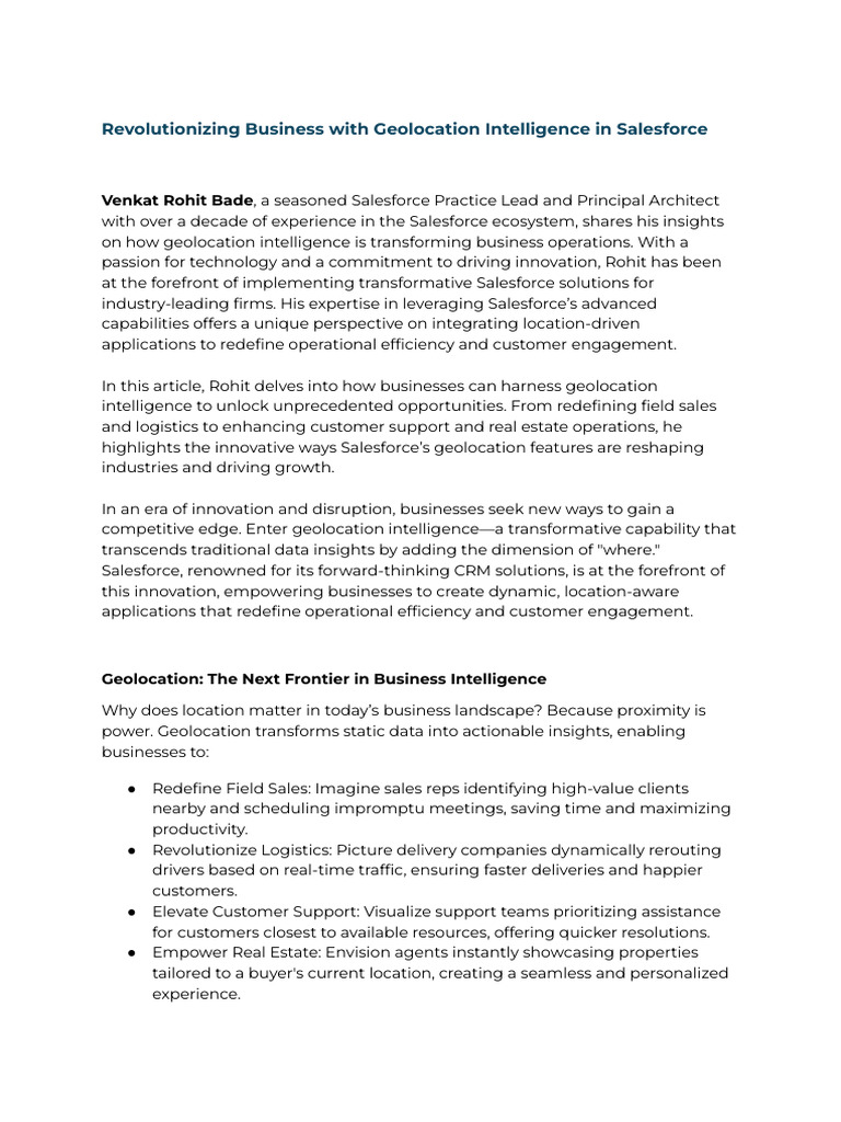 Article 1 - Revolutionizing Business With Geolocation Intelligence in ...