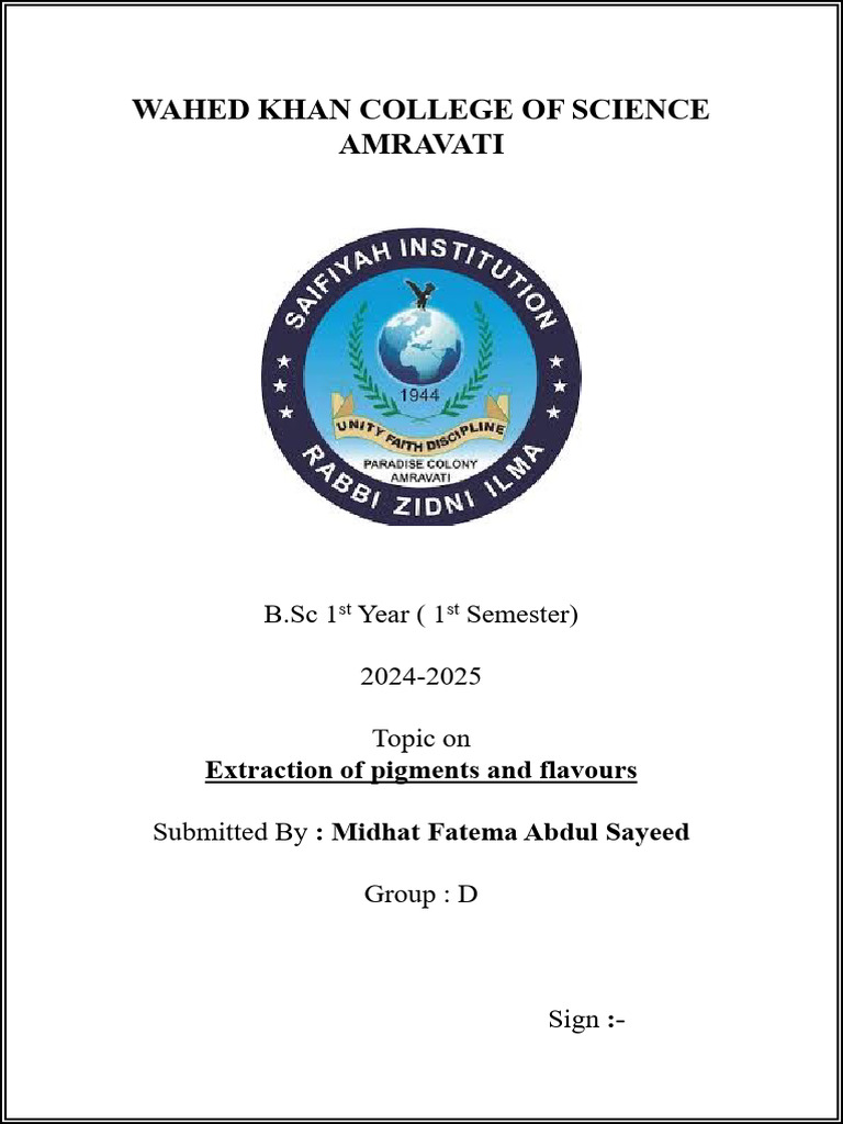 Extraction of Pigments and Flavours Guide | PDF