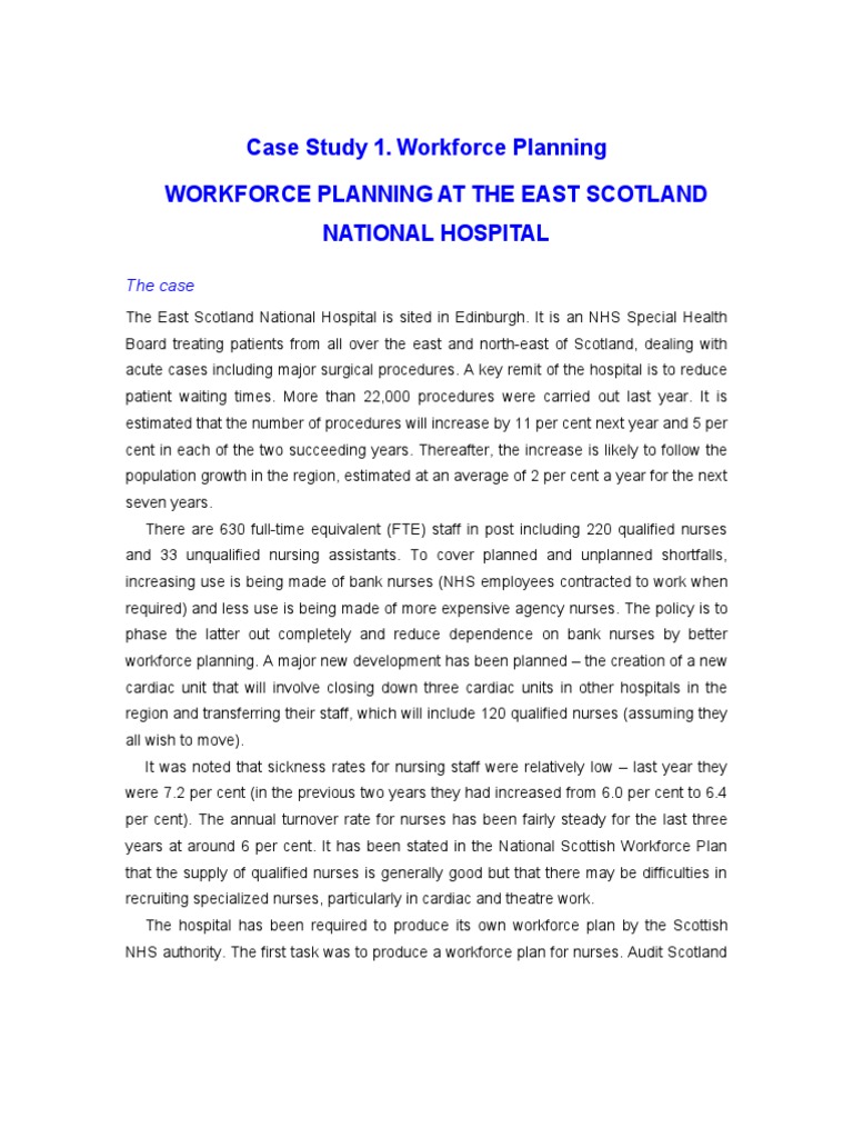 D01Student Resource - Case Study - Workforce Planning 1 | PDF ...