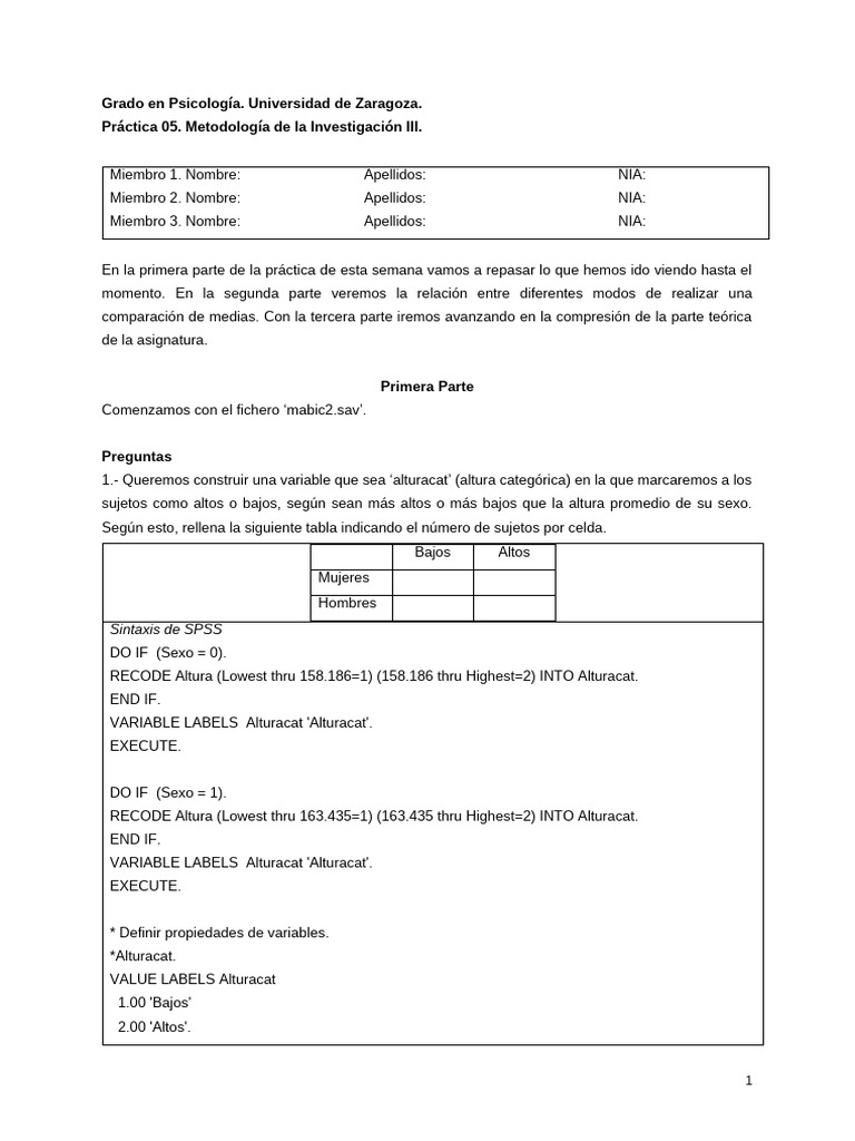 Práctica de Metodología en Psicología | PDF | Spss | Intervalo de confianza