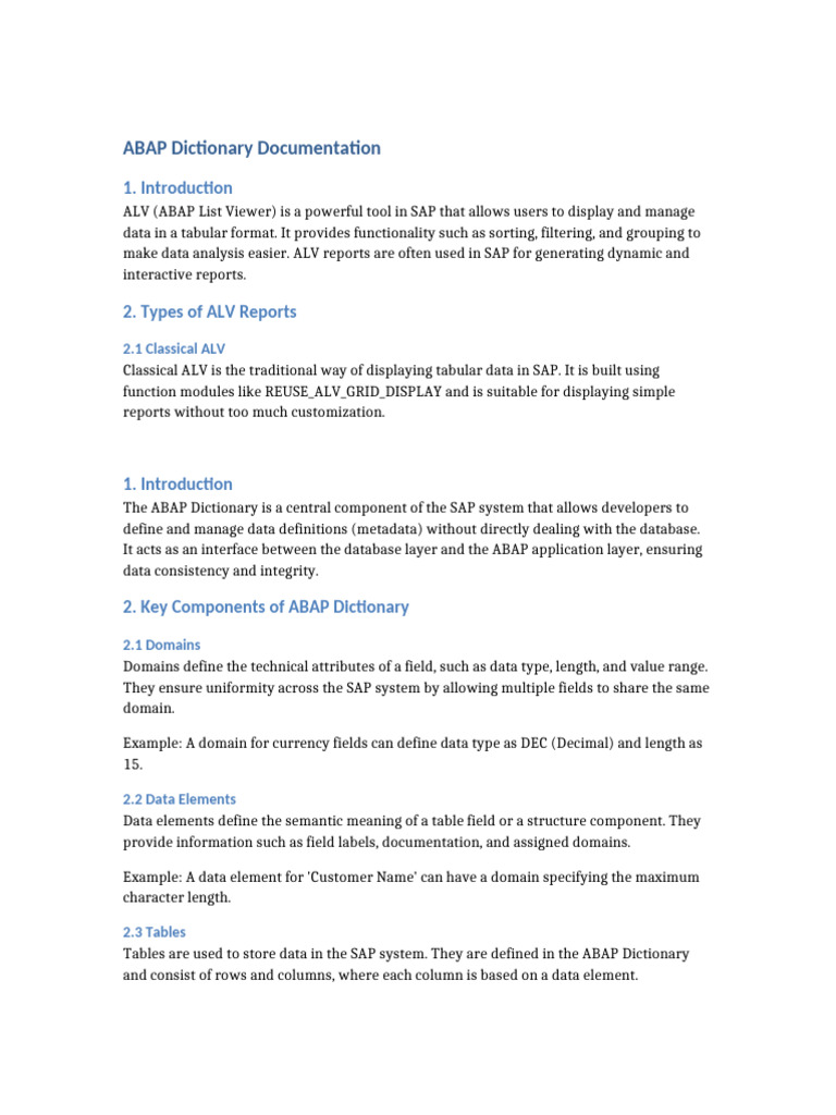 ABAP_Dictionary_Documentation | PDF | Databases | Database Index