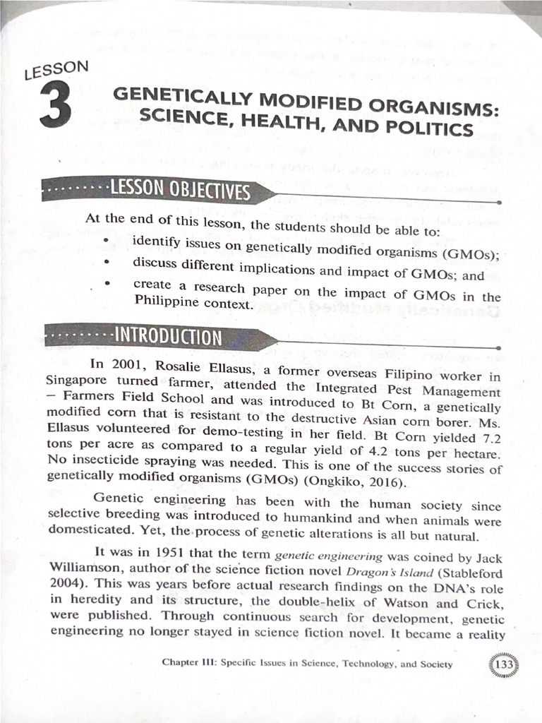 03 STS-Genetically-Modified-Organisms - Science, Health, and Politics | PDF