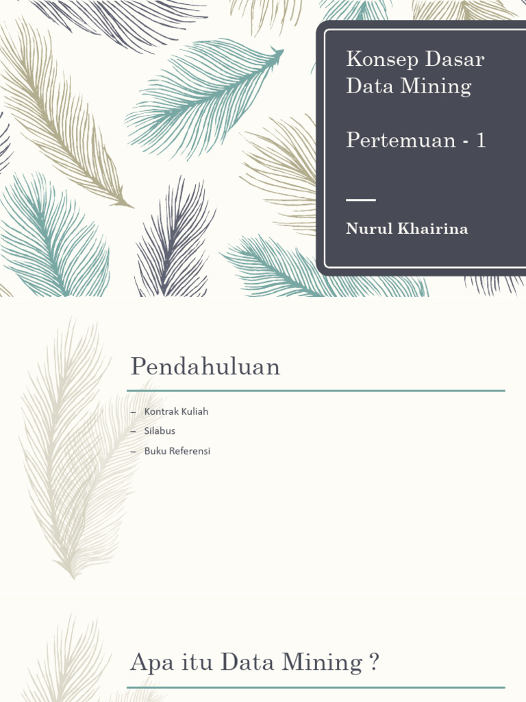 Pertemuan 1 Konsep Dasar Data Mining | PDF
