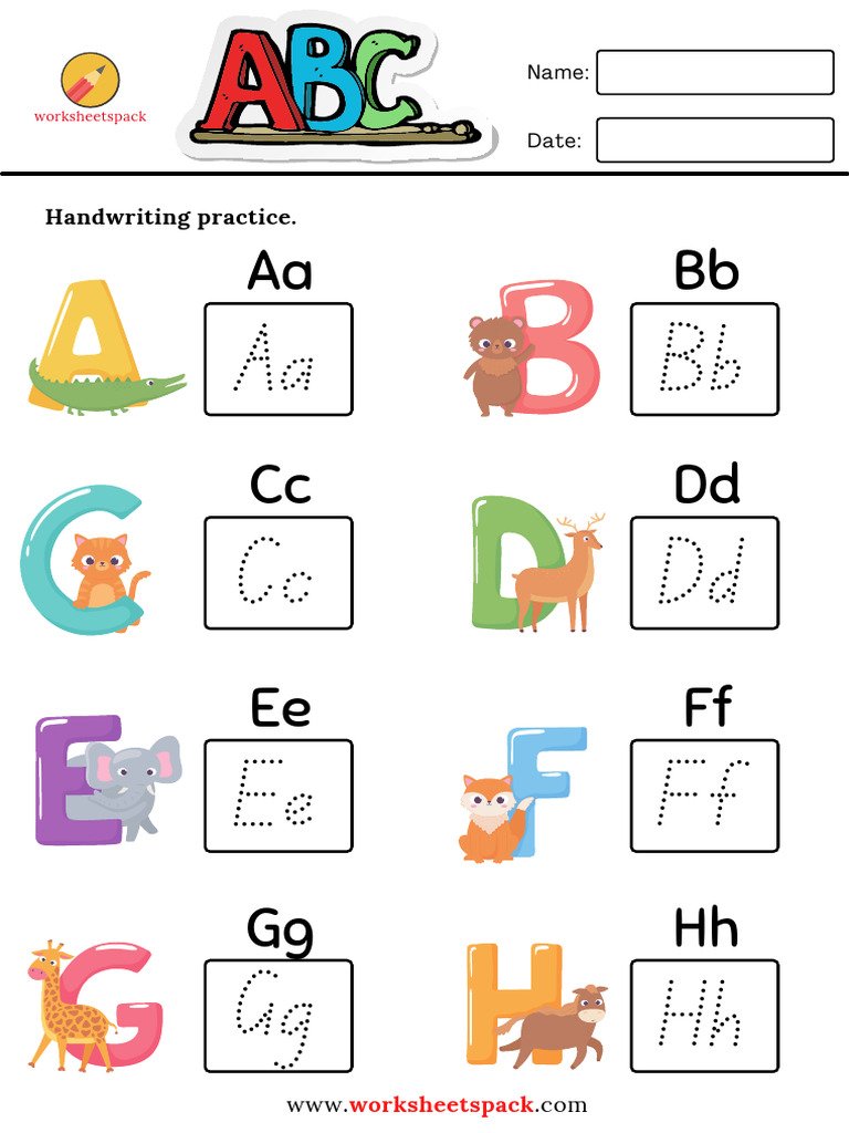 Alphabet Handwriting Practice Sheets For Kids Compressed | PDF