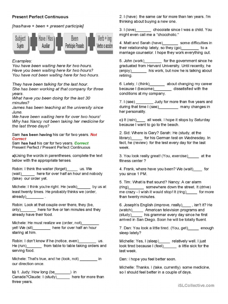 Present Perfect Present Perfect Continues | PDF