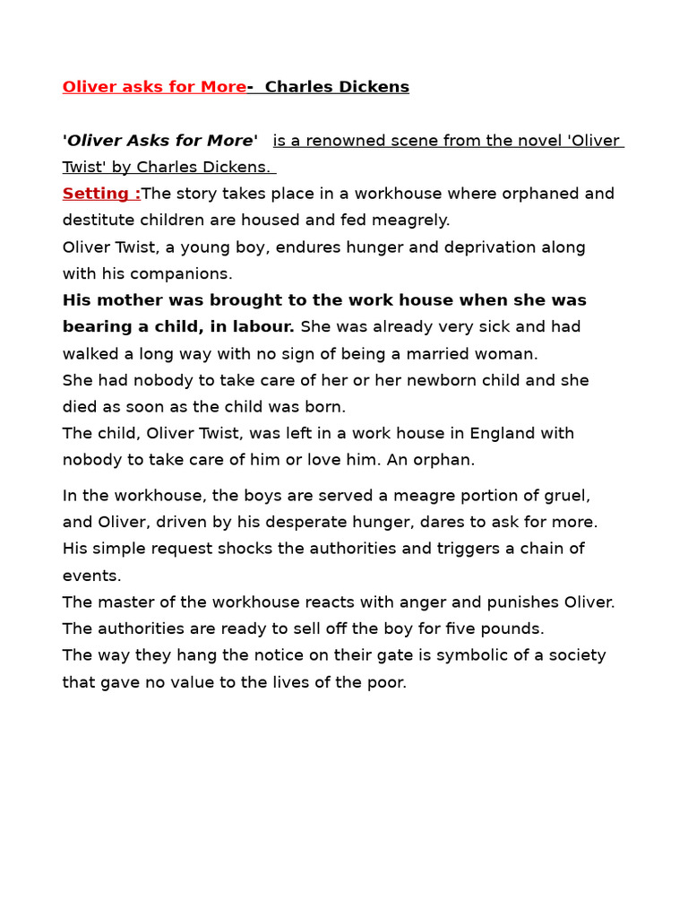 Oliver Twist's Defiance Against Injustice | PDF | Oliver Twist | Poverty