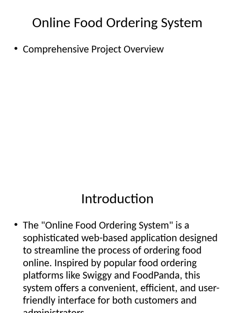 Online Food Ordering System Overview | PDF | Restaurants | Cyberspace