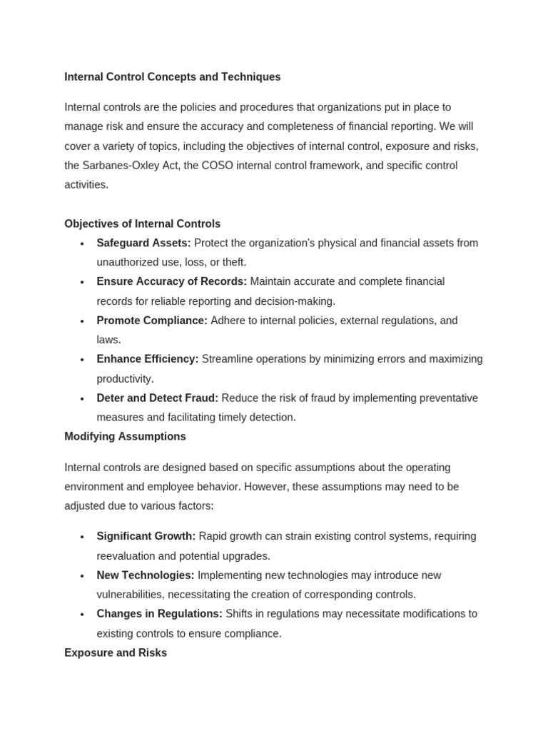 Internal Control Concepts and Techniques Marnel | PDF | Internal ...