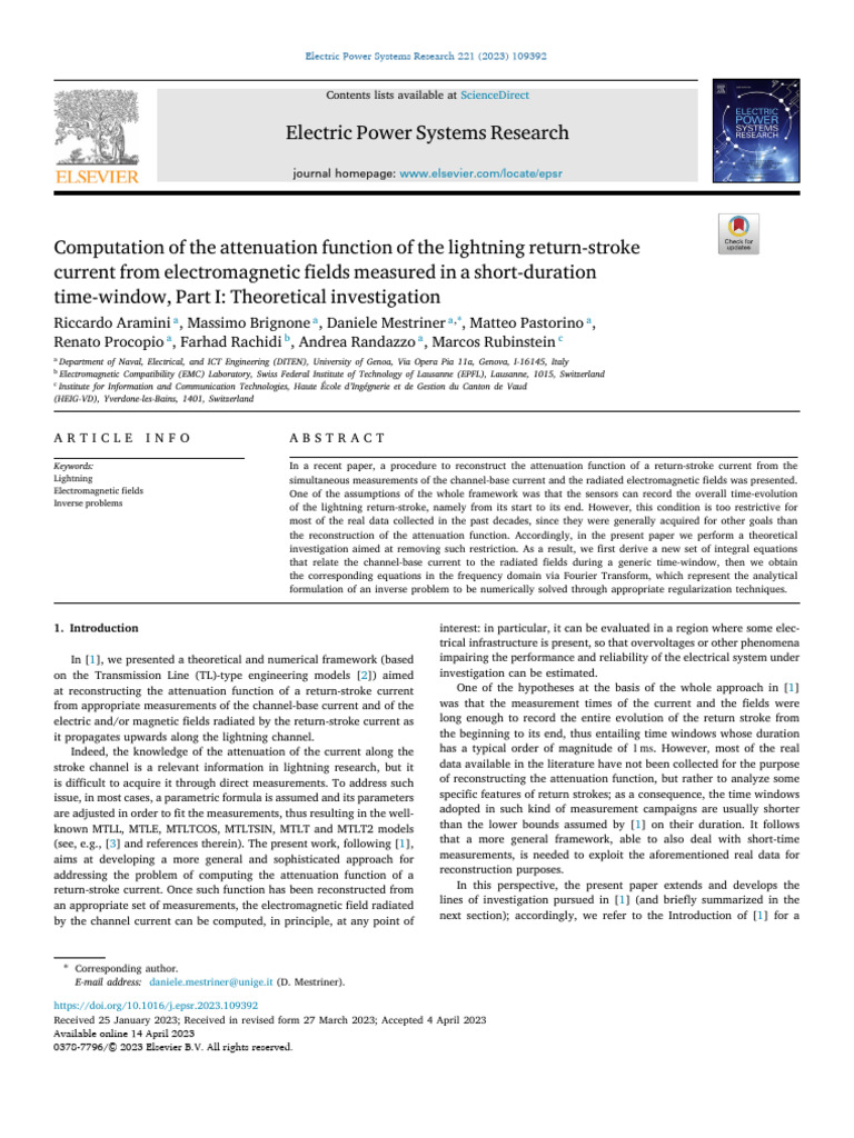 Lightning Current Attenuation Analysis | PDF | Function (Mathematics ...