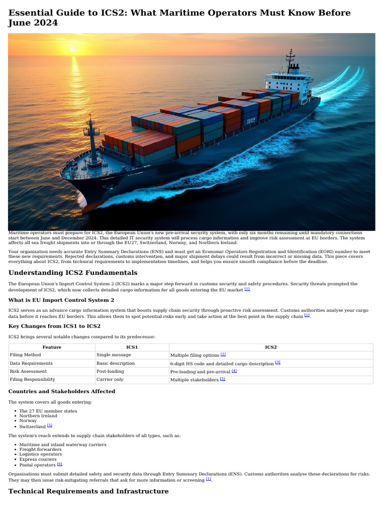 Essential Guide To Ics2 What Maritime Operators Must Know Before June ...